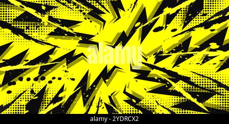 Comic Burst Background with Thunder Flashes and Halftone Effect Stock ...