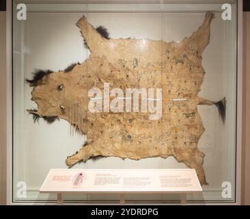 Mandan, painted Indian buffalo robe, copy displayed at Lewis and Clark ...