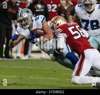 Dallas Cowboys tight end Jake Ferguson runs the ball during training ...