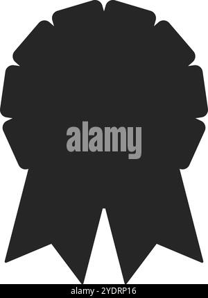 A blank award pin with ribbons for achievement vector outline ...
