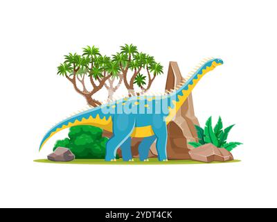 Cartoon Barapasaurus dinosaur character. Isolated vector large ...