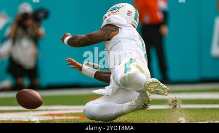 Miami Dolphins center Aaron Brewer (55) looks on during the second half ...