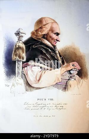 Pope Pius VIII, born Francesco Saverio Castiglioni, served as the Pope ...