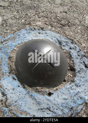 Signs of the boundary line Stock Photo - Alamy