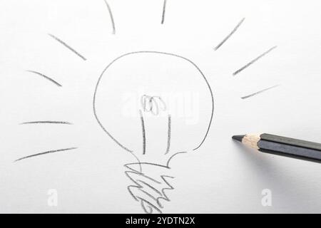 Handwritten light bulb Stock Photo - Alamy
