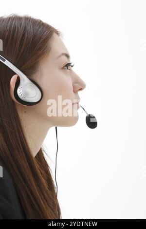 Operator in profile Stock Photo - Alamy