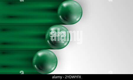 3d sphere background with flag of SaudiArabia. An element of impact for ...