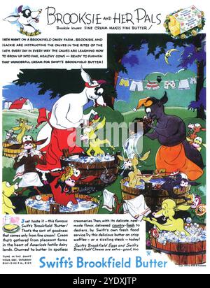 1935 Swift's Brookfield Butter Ad - Brooksie and her pals Stock Photo ...