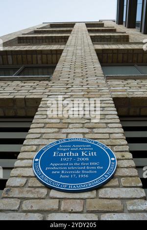blue plaque at riverside studios, hammersmith, london, england, noting ...