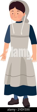 amish woman cartoon Stock Vector Image & Art - Alamy