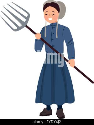 amish woman cartoon Stock Vector Image & Art - Alamy