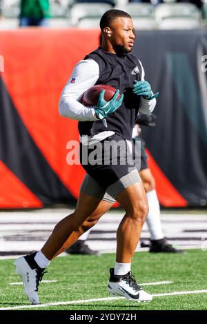 Philadelphia Eagles running back Saquon Barkley (26) looks on during ...