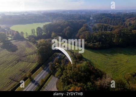 Motorway passing underneath Grimberg wildlife crossing forming a safe ...