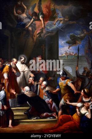 The end of the schism of Anacletus. The Antipope Anacletus II kneeling ...