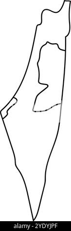 Detailed Map of Palestine Country Illustration Icon Vector Palestine ...