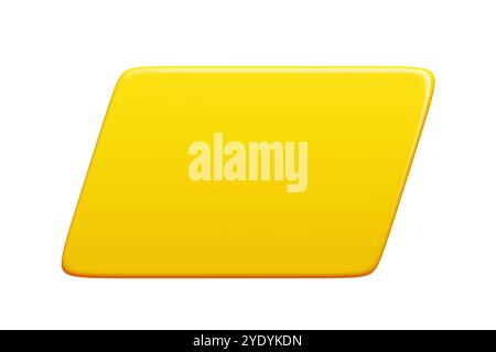 Yellow glossy rectangular text banner. 3d render illustration Stock ...