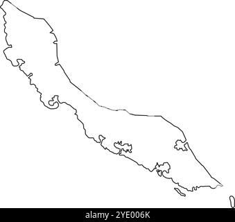 Curacao Island outline map isolated on white background Stock Vector ...