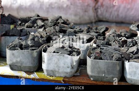 charcoal on a local market on zanzibar island Stock Photo - Alamy