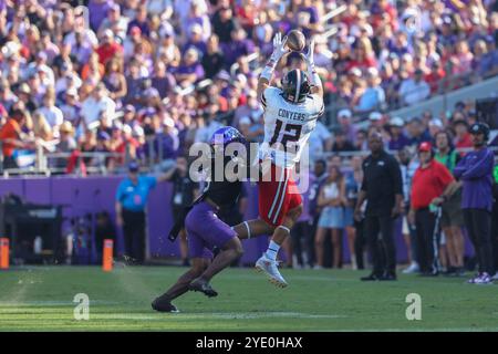 Texas Tech tight end Jalin Conyers runs a drill at the NFL football ...