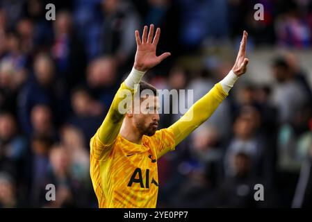 Guglielmo Vicario of Tottenham Hotspur at full time during the Premier ...
