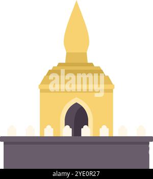 Laos, Pha That Luang, travel landmark vector illustration Stock Vector ...