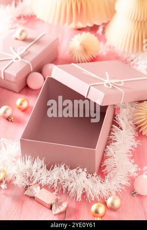 Beautiful Christmas composition on color background Stock Photo - Alamy