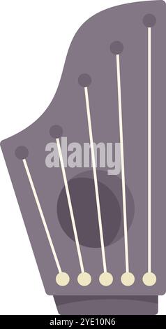 Gusli zither musical instrument lying isolated on white background ...