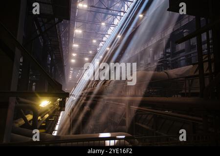 Ore pellets roasting machine at metallurgical factory Stock Photo - Alamy