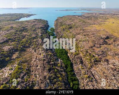 Aerial of Mangroves in small inlet in The Kimberley Stock Photo - Alamy