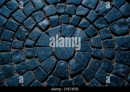 Circular stone cobblestone pattern on pavement Stock Photo - Alamy