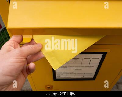 Envelope Document Letter Sending In Mailbox. Post Office Stock Photo ...
