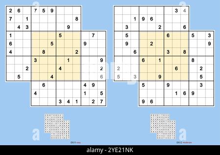 Double-doku. Two overlapping sudoku puzzles. Rotational symmetry. Very ...