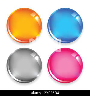 four empty shiny circular buttons set design Stock Vector Image & Art - Alamy
