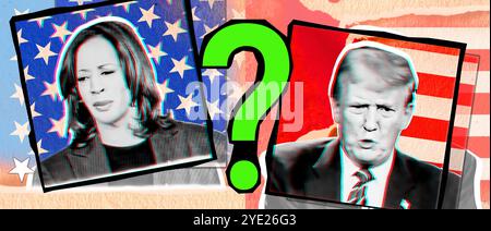 Photo collage with halftone effect. Photo illustration Portrait of ...