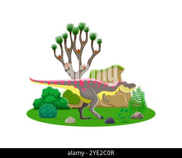 Cartoon Tarbosaurus dinosaur character. Extinct reptile, prehistoric ...