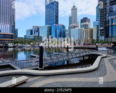 Modern architecture at Elizabeth Quay in the heart of Perth, Western ...