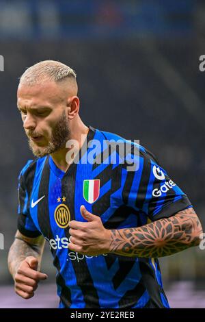 Federico Dimarco of Italy seen in action during FIFA World Cup 2026 qualifier football match ...