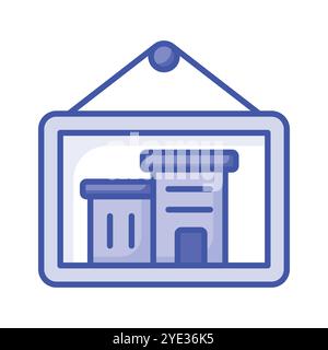 Building inside image hanging showing concept icon of architectural ...