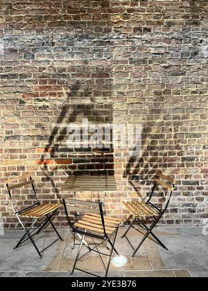 light and shadow with a wooden chair Stock Photo - Alamy