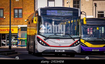 Arriva Kent Thameside - Fastrack bus - Wrightbus Streetlite Stock Photo ...