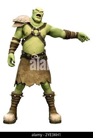 3D rendering of a fantasy monster orc isolated on white background ...