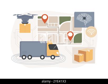 AI-Backed Autonomous Vehicles abstract concept vector illustration ...