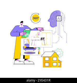 AI-Enhanced Virtual Tours abstract concept vector illustration Stock ...