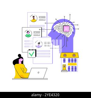 AI-Powered Tenant Screening abstract concept vector illustration Stock ...