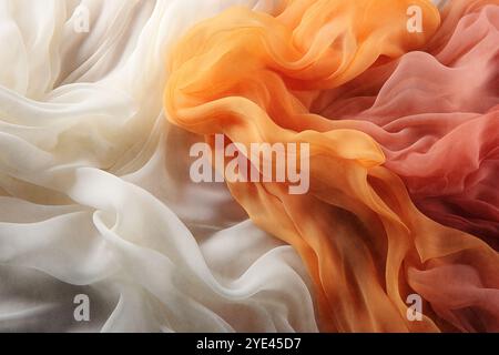 Abstract background of light and translucent gauze or cotton fabric ...