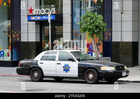 SFPD Ford Crown Victoria Police Interceptor car in the downtown area of ...