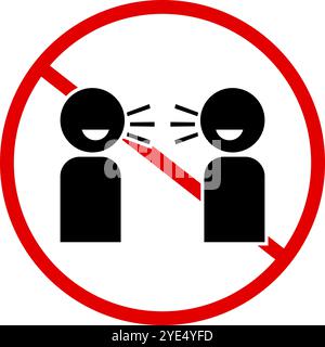 Loud conversations prohibited here. Please do not talk. Editable vector ...
