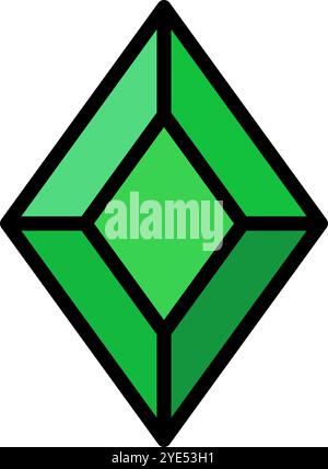 Emerald diamond icon. Flat illustration of emerald diamond vector icon ...