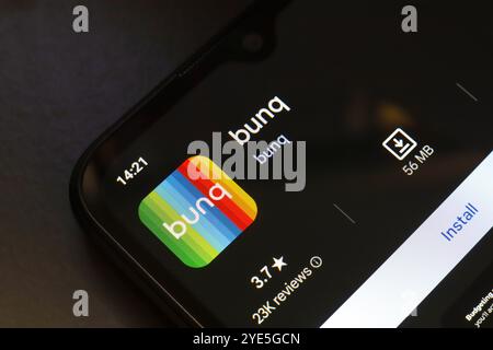 In this photo illustration, a bunq logo is seen displayed on a ...