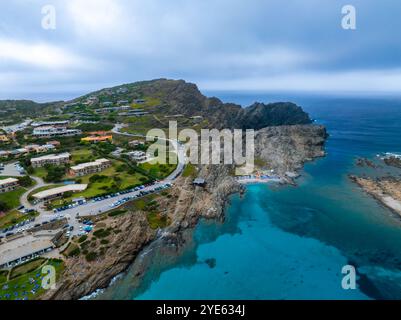 Aerial View of Sardinia's Coastal Cliffs and Ancient Tower Stock Photo ...